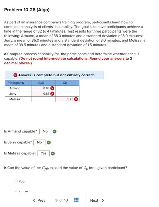 Solved Problem 10-26 (Algo) As part of an insurance | Chegg.com