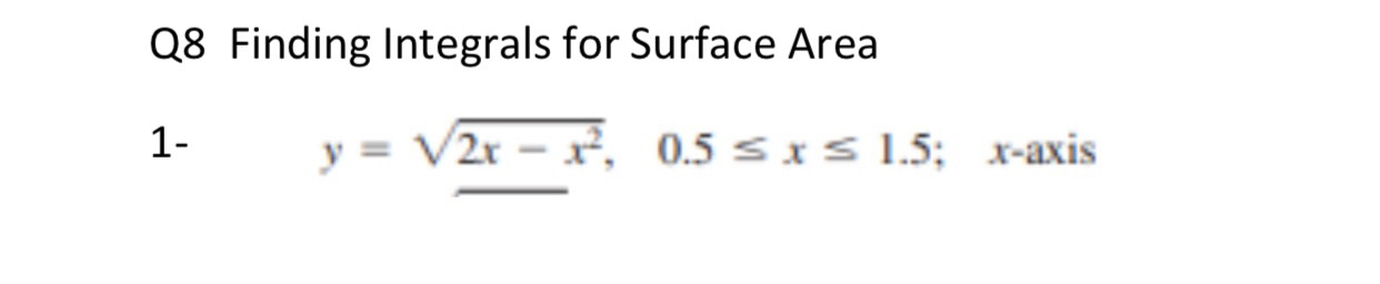 Solved Finding Integrals for Surface | Chegg.com