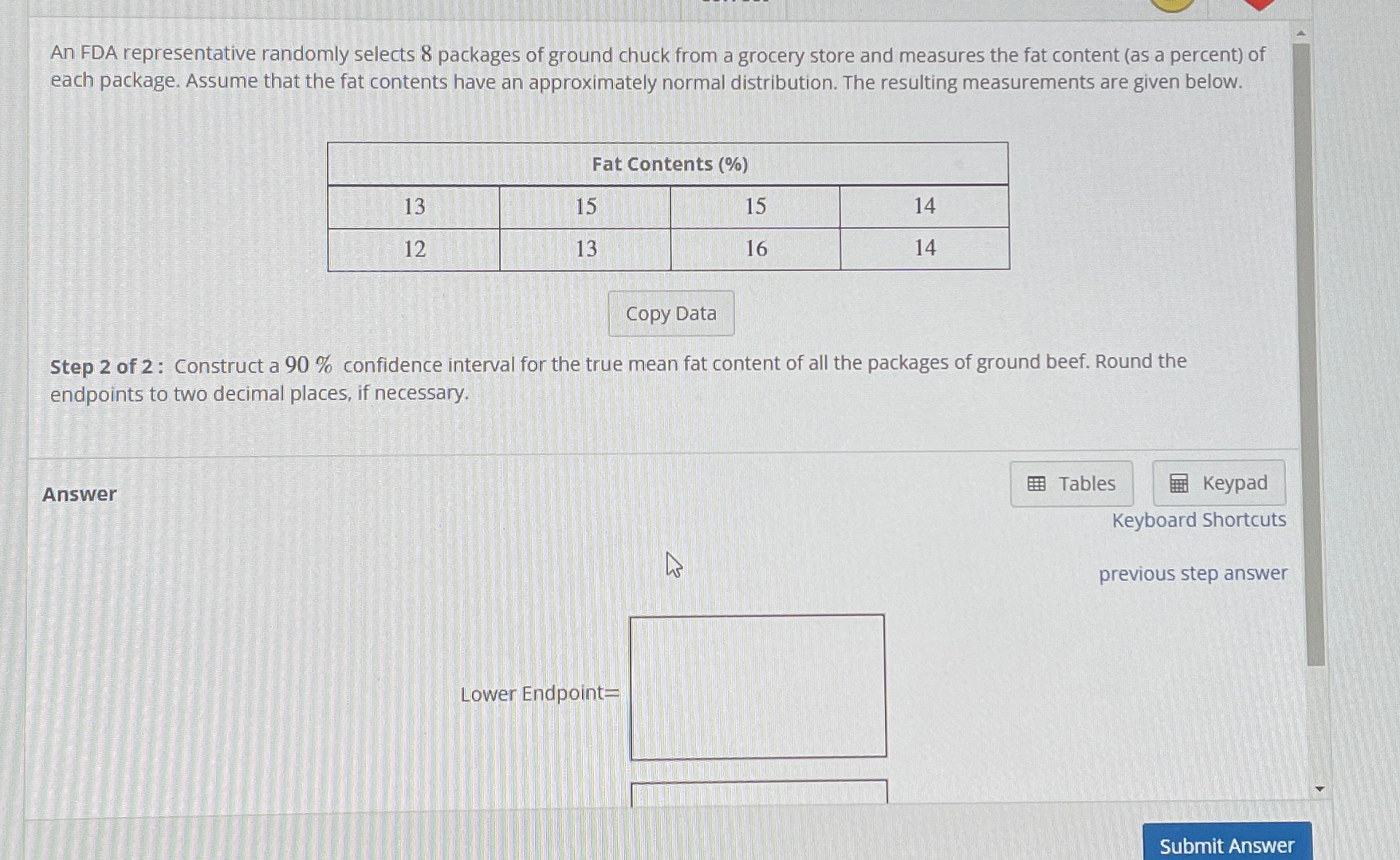 Solved An FDA representative randomly selects 8 ﻿packages of | Chegg.com