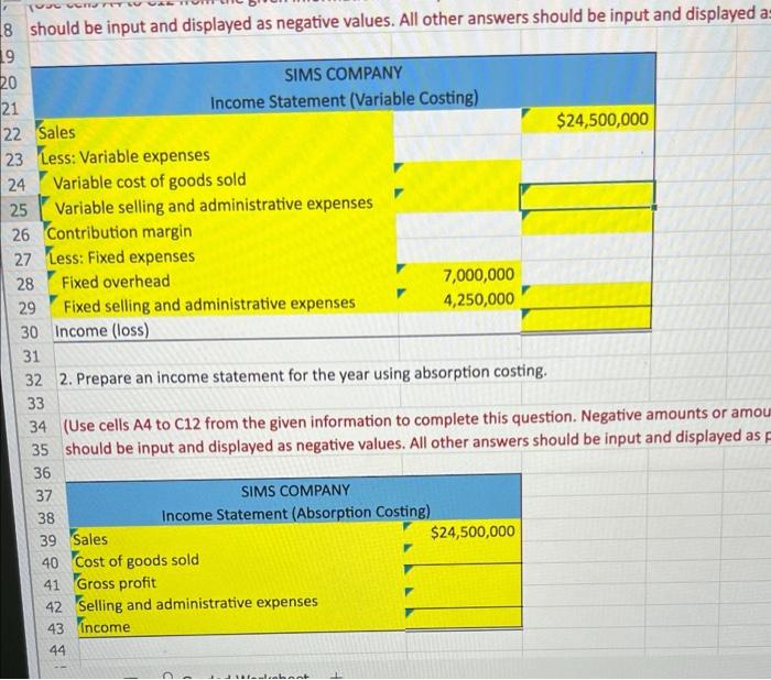 Solved (Use cells A4 to C12 from the given information to | Chegg.com