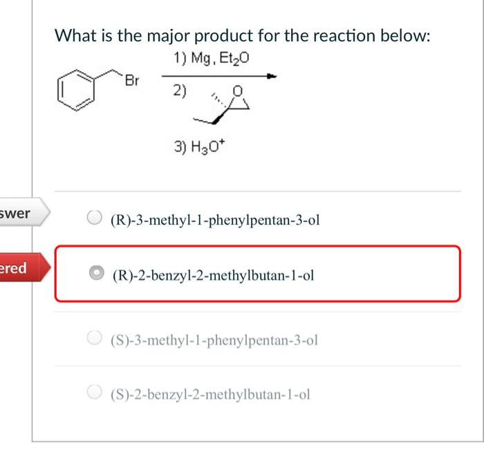 Solved What is the major product for the reaction below: 1) | Chegg.com