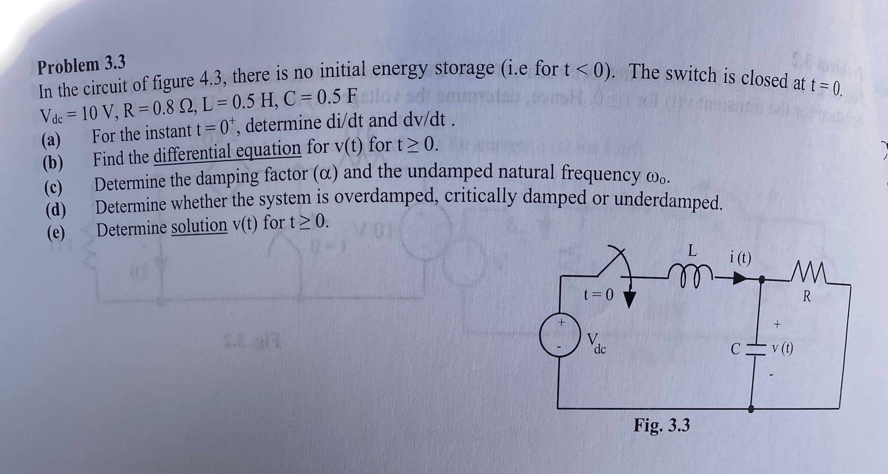 Solved Please solve without Laplace transforms/ ﻿convertibg | Chegg.com