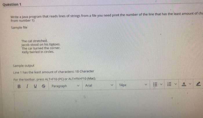 Solved Question 1 Write a Java program that reads lines of | Chegg.com