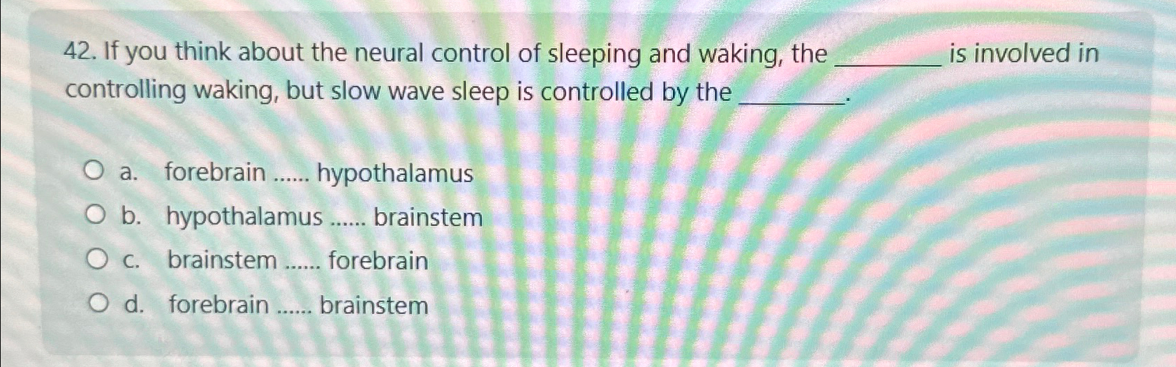 Solved If you think about the neural control of sleeping and | Chegg.com