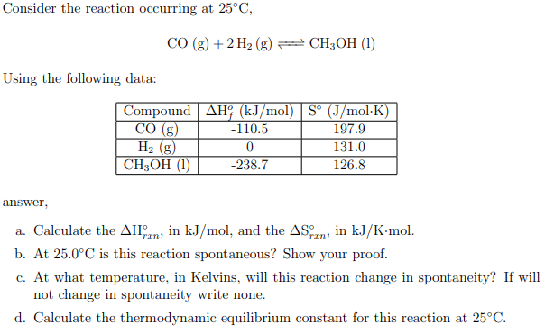 Solved Consider the reaction occurring at | Chegg.com