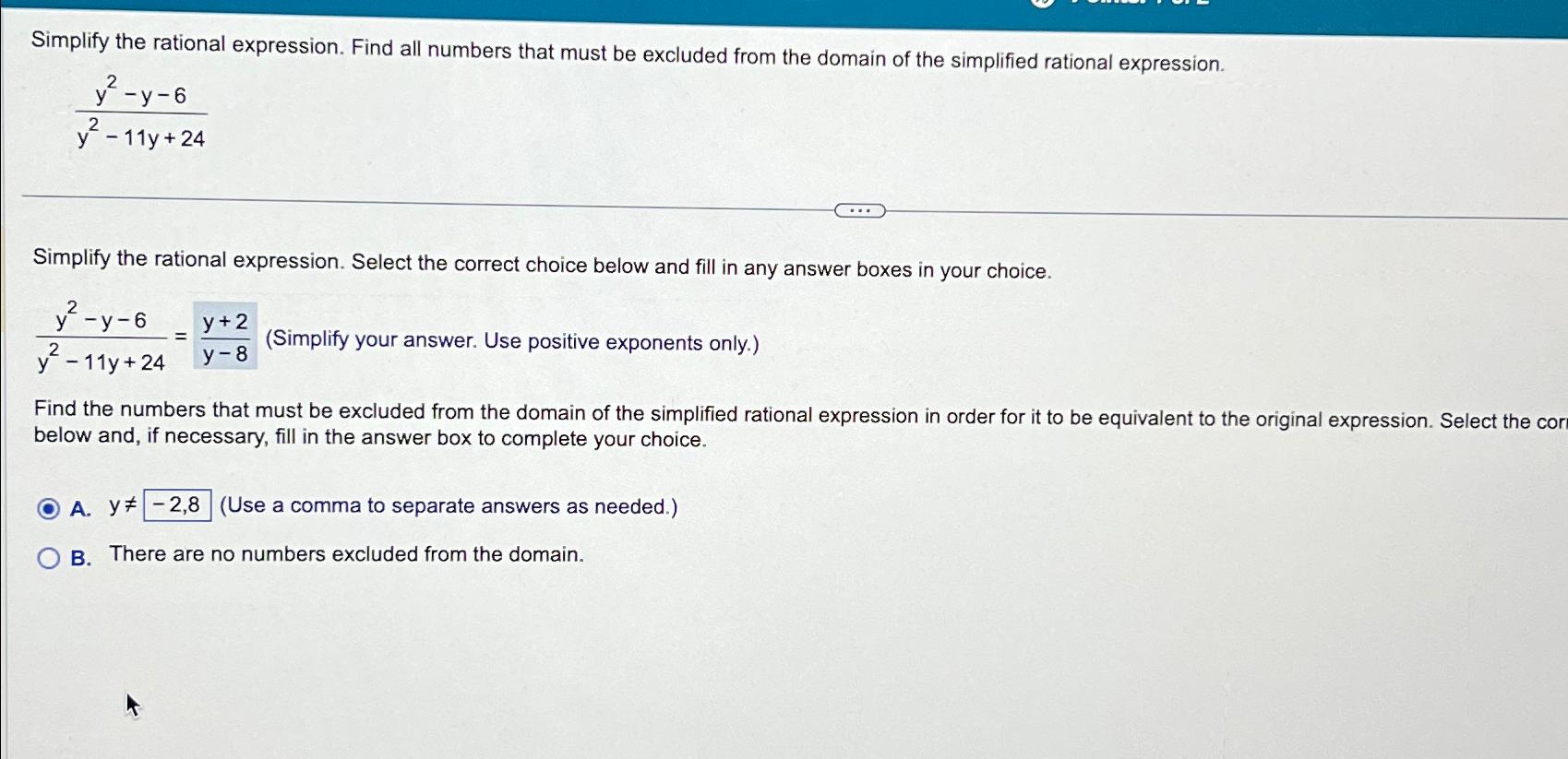 Solved Simplify the rational expression. Find all numbers | Chegg.com Solved Simplify the rational expression. Find all numbers | Chegg.com