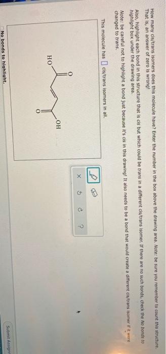 Solved How many cis/trans Isomers does this molecule have? | Chegg.com