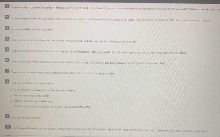Solved Open the code 2-1_txt.html and code2-4_tures from te | Chegg.com