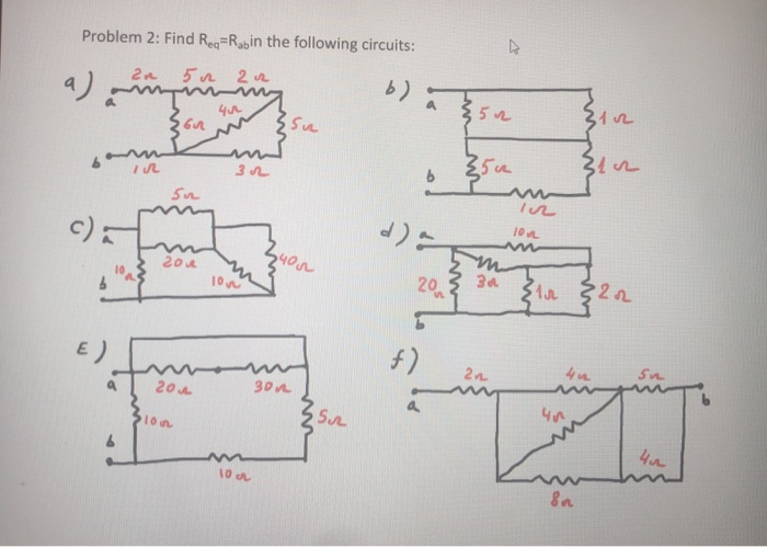 Solved Problem 2: Find Req=Rabin the following circuits: a) | Chegg.com