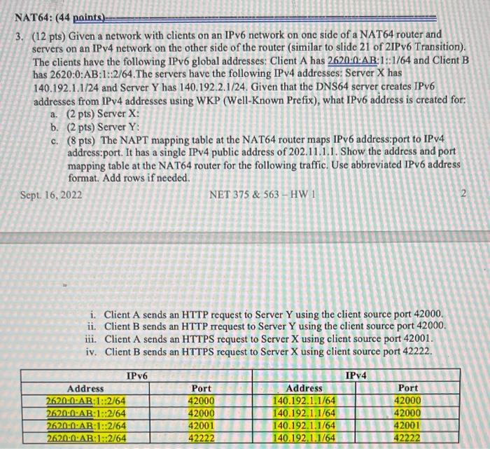 Solved Given the above network, show the packets for Client | Chegg.com