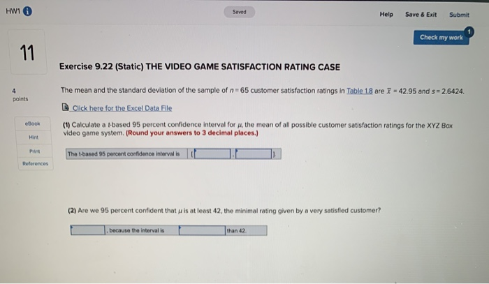 Solved HW10 Seved Help Save & Exit Submit Check my work | Chegg.com