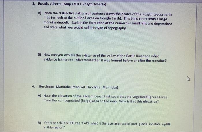3. Rosyth, Alberta (Map 73011 Rosyth Alberta) A) Note | Chegg.com