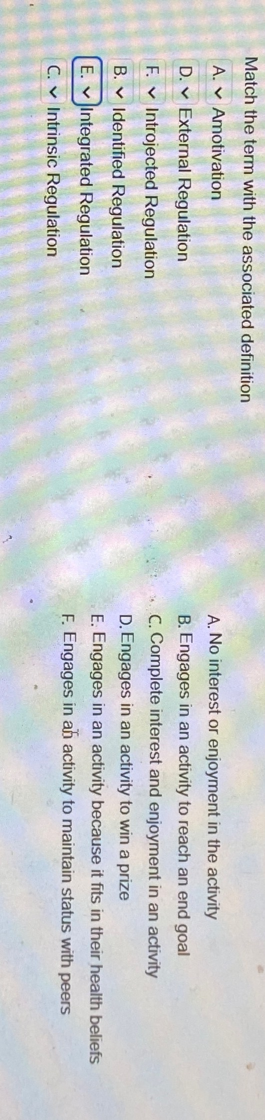 Solved Match the term with the associated definitionA. vv | Chegg.com