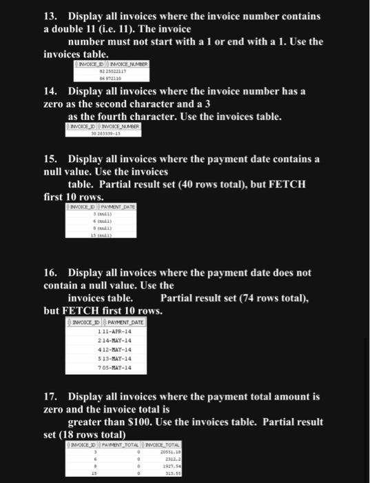 Solved Lab 2 - SQL Each problem is worth one point. The | Chegg.com