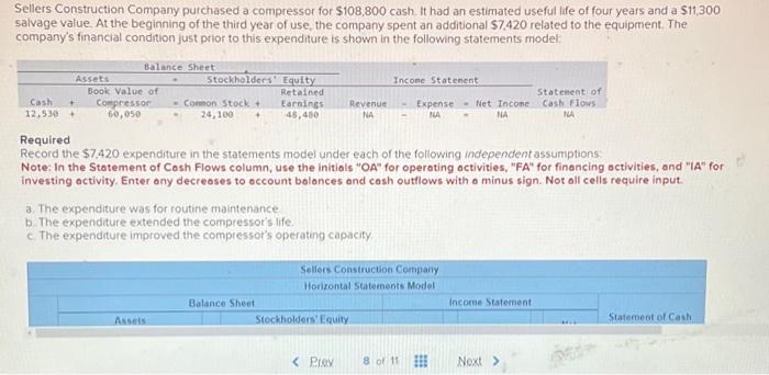 Solved Sellers Construction Company purchased a compressor | Chegg.com