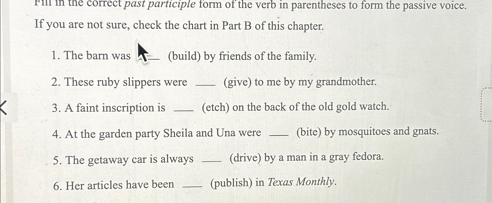 Solved Fill in the correct past participle form of the verb | Chegg.com