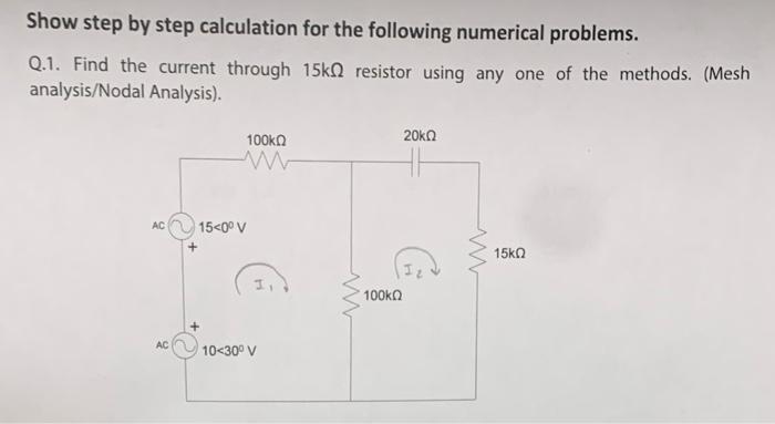 Solved Show step by step calculation for the following | Chegg.com