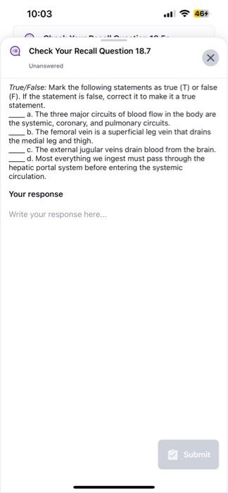 Solved True/False: Mark the following statements as true (T) | Chegg.com