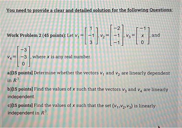 Solved You need to provide a clear and detailed solution for | Chegg.com
