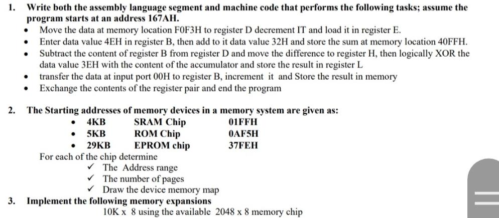Solved Write both the assembly language segment and machine | Chegg.com