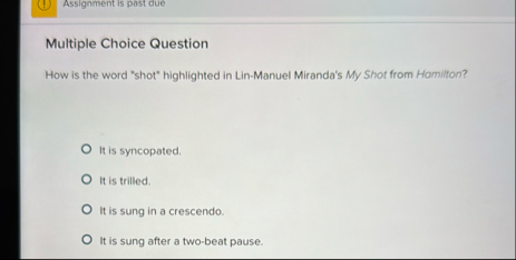 Solved Multiple Choice QuestionHow is the word "shot" | Chegg.com