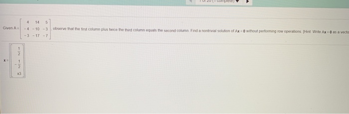 Solved peter Given A 4 14 5 - 4 - 10-3 - 17 -7 observe that | Chegg.com