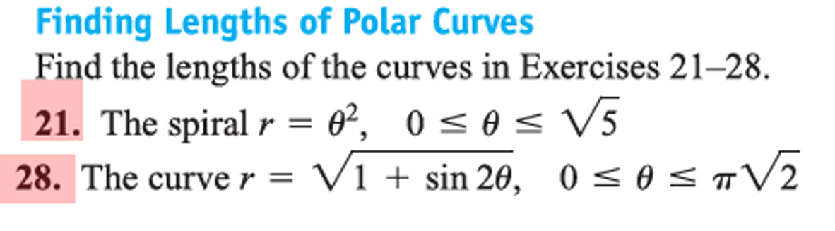 Solved Finding Lengths of Polar CurvesFind the lengths of | Chegg.com