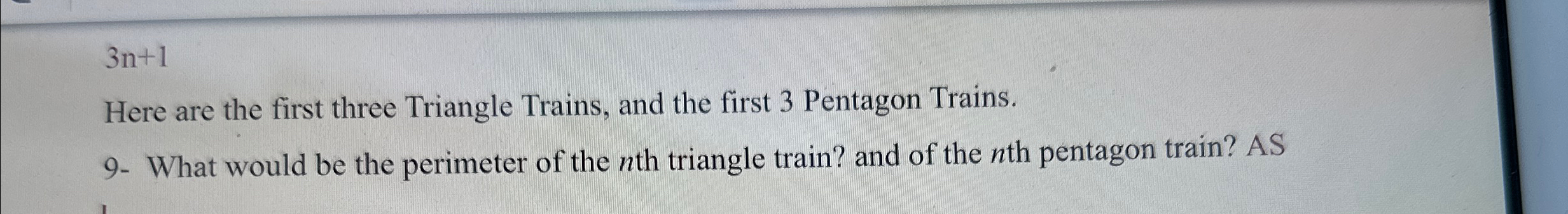 Here are the first three Triangle Trains, and the | Chegg.com