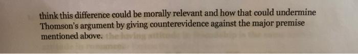 PROMPT B: THOMSON'S VIOLINIST In "A Defense of | Chegg.com
