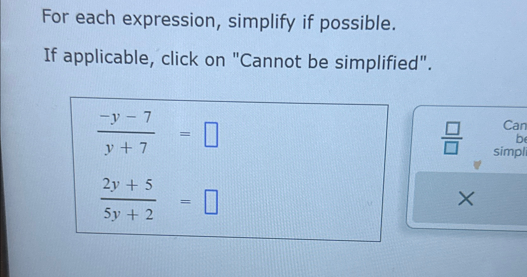Solved For each expression, simplify if possible.If | Chegg.com