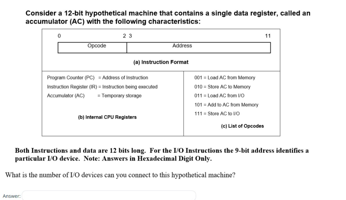 Solved Consider a 12-bit hypothetical machine that contains | Chegg.com