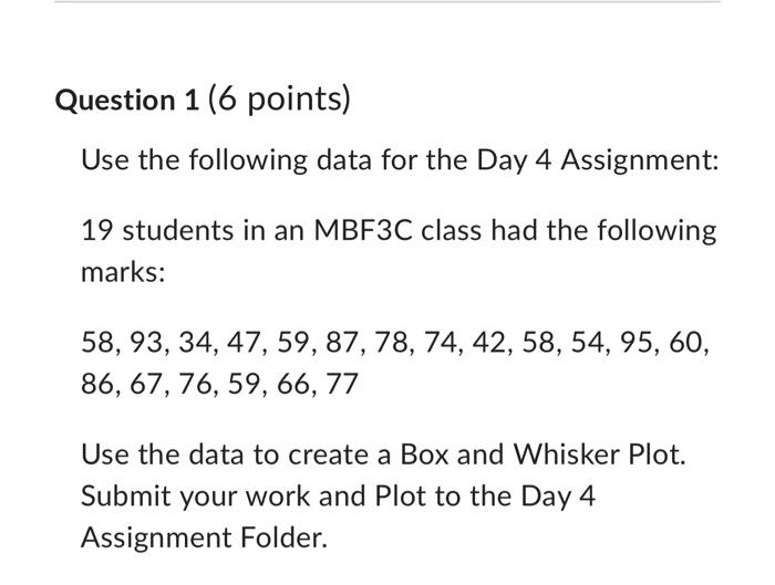 Solved 19 students in an MBF3C class had the following | Chegg.com