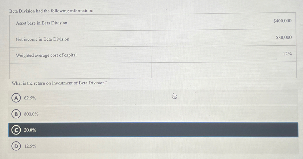 Solved Beta Division had the following | Chegg.com