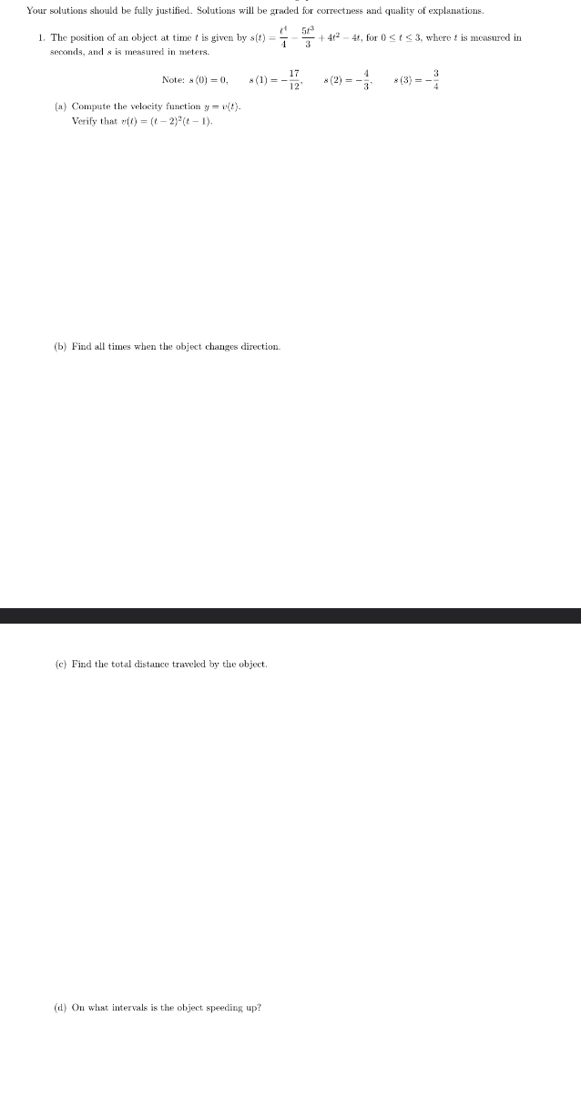 Solved Your solutions should be fully justified. Solutions | Chegg.com