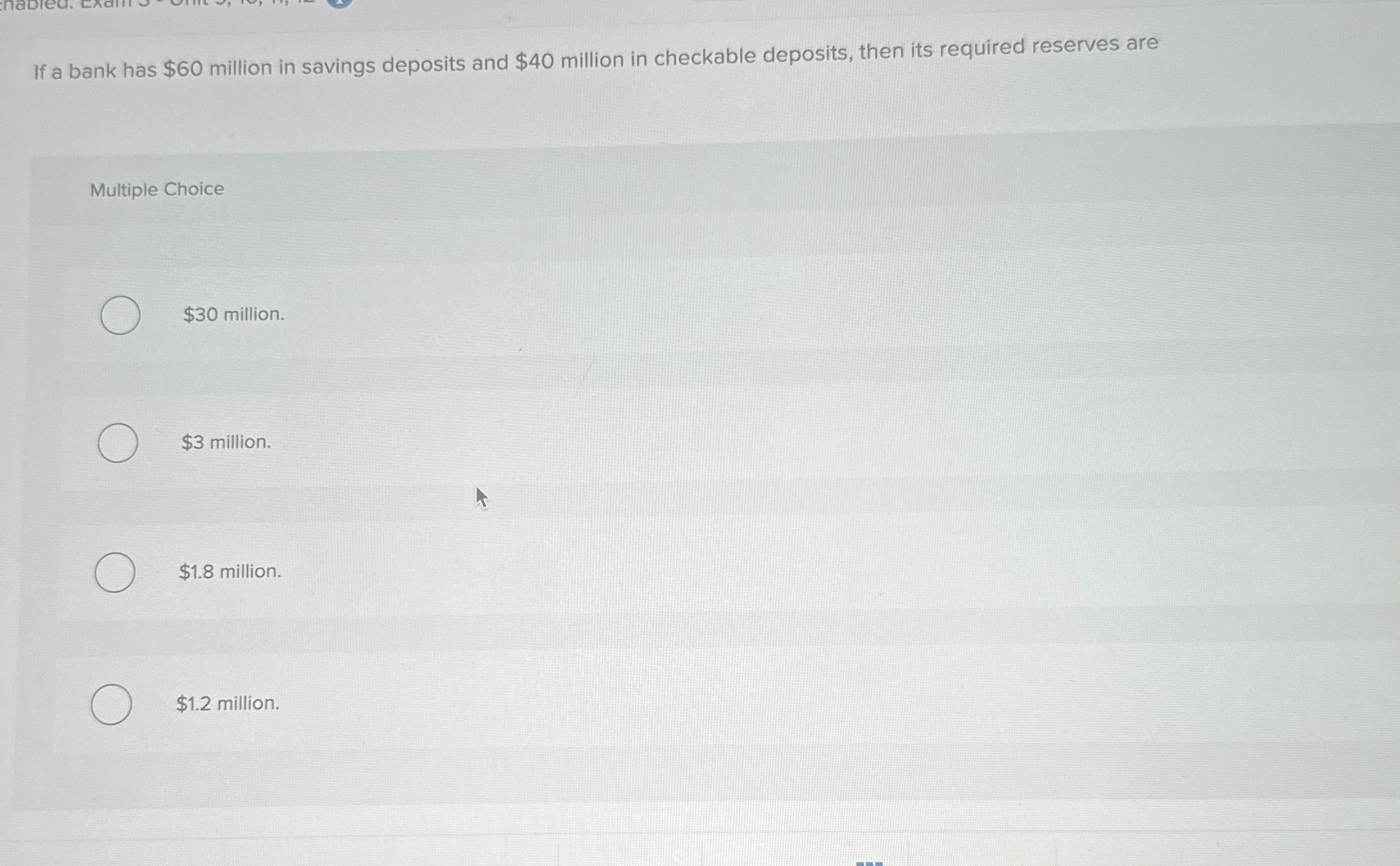 Solved If a bank has $60 ﻿million in savings deposits and | Chegg.com