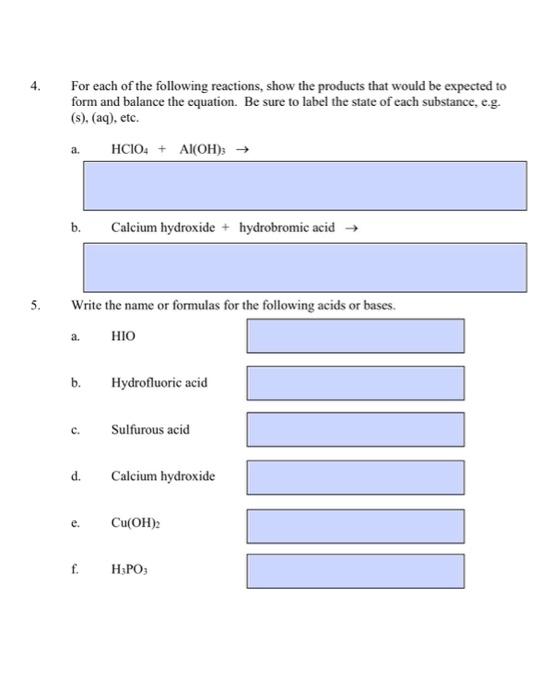 Solved CHEMISTRY 3A -- WORKSHEET 8 CHAPTER 5 1. State | Chegg.com
