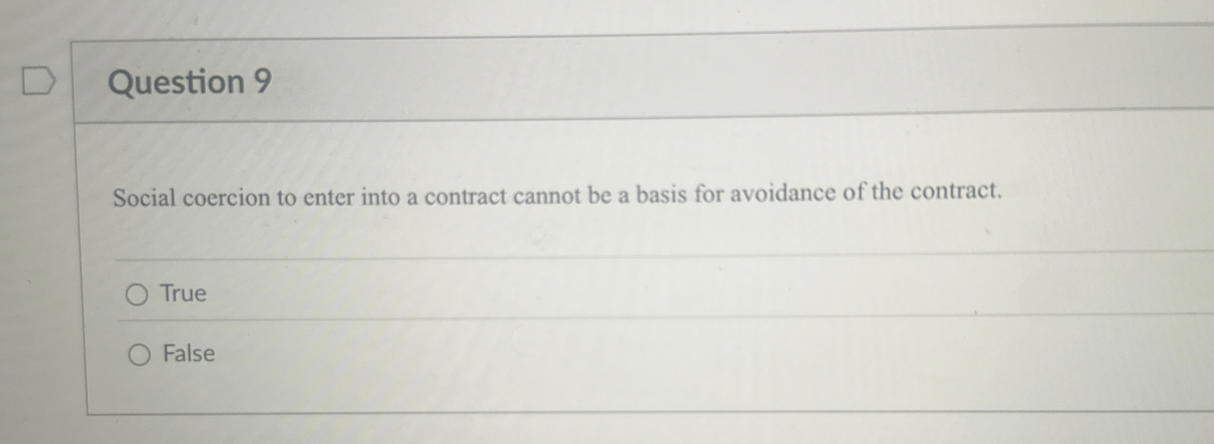 Solved Question 9Social coercion to enter into a contract | Chegg.com