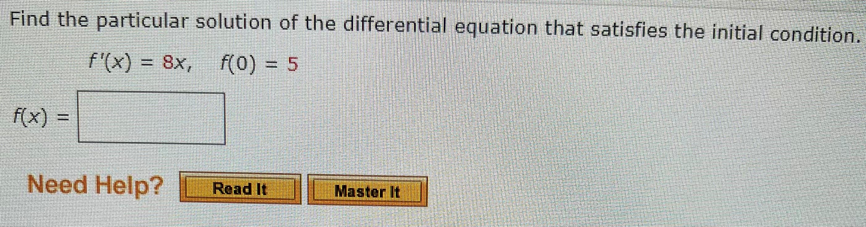 Solved Find the particular solution of the differential | Chegg.com