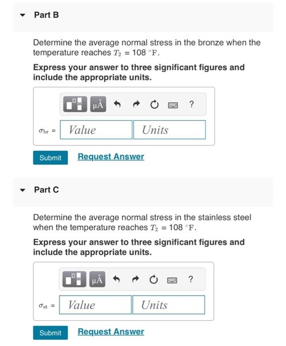 Solved The assembly has the diameters and material make-up | Chegg.com