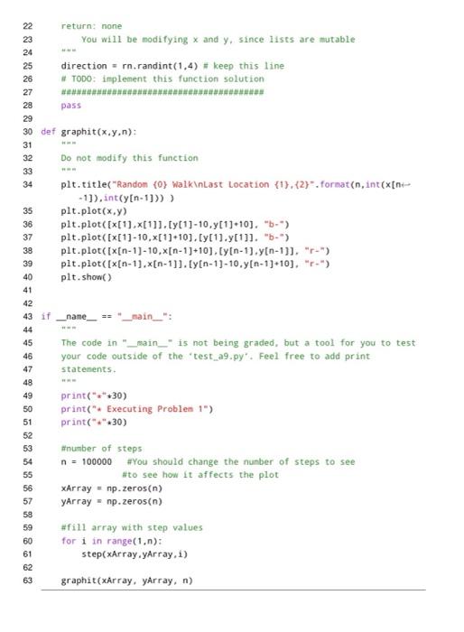 Solved Problem 1: Random Walk A random walk is a stochastic | Chegg.com