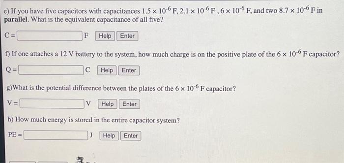 Solved a) If you have five capacitors with capacitances | Chegg.com