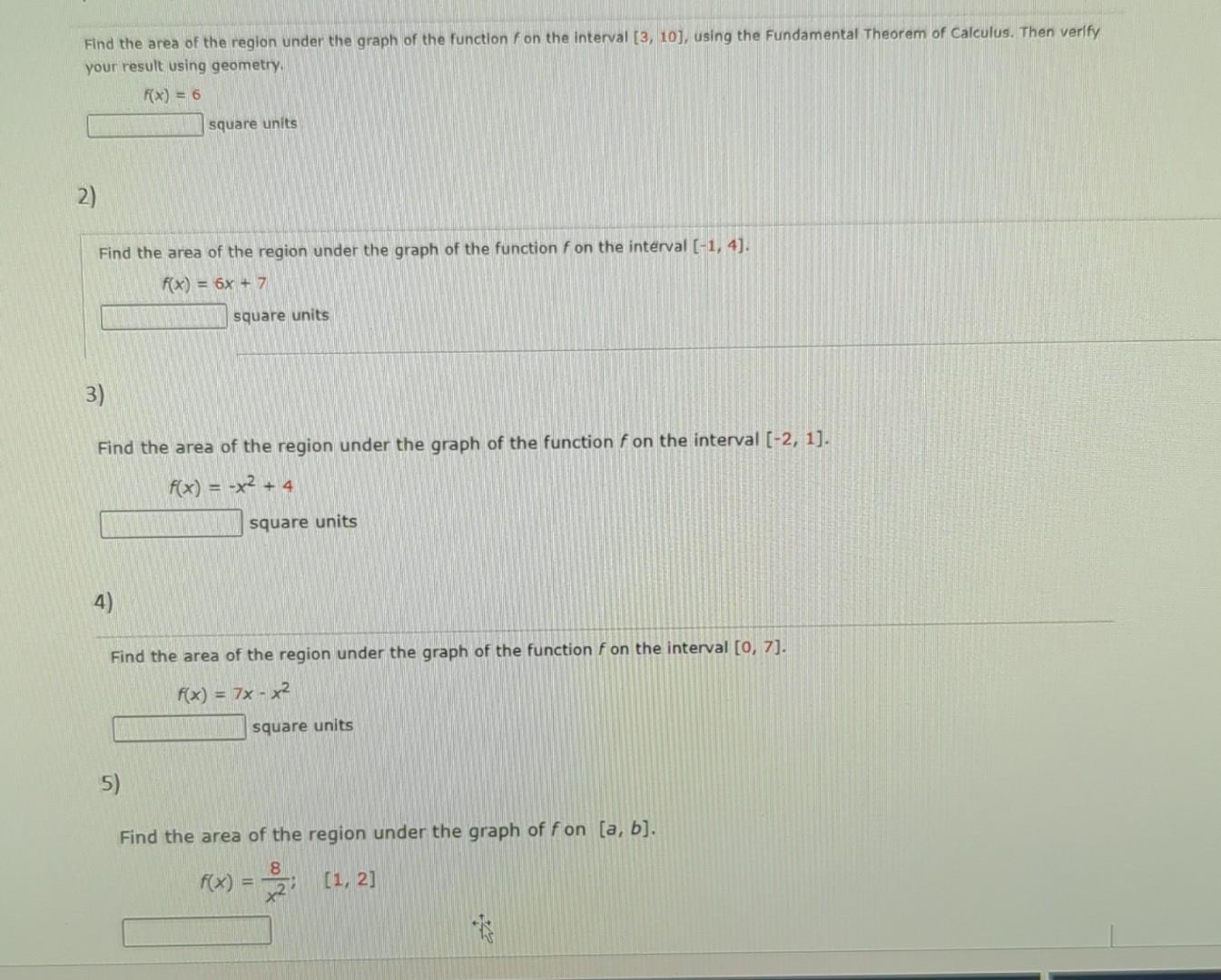 Solved Find the area of the region under the graph of the | Chegg.com