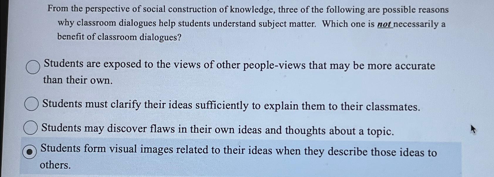 Solved From the perspective of social construction of | Chegg.com