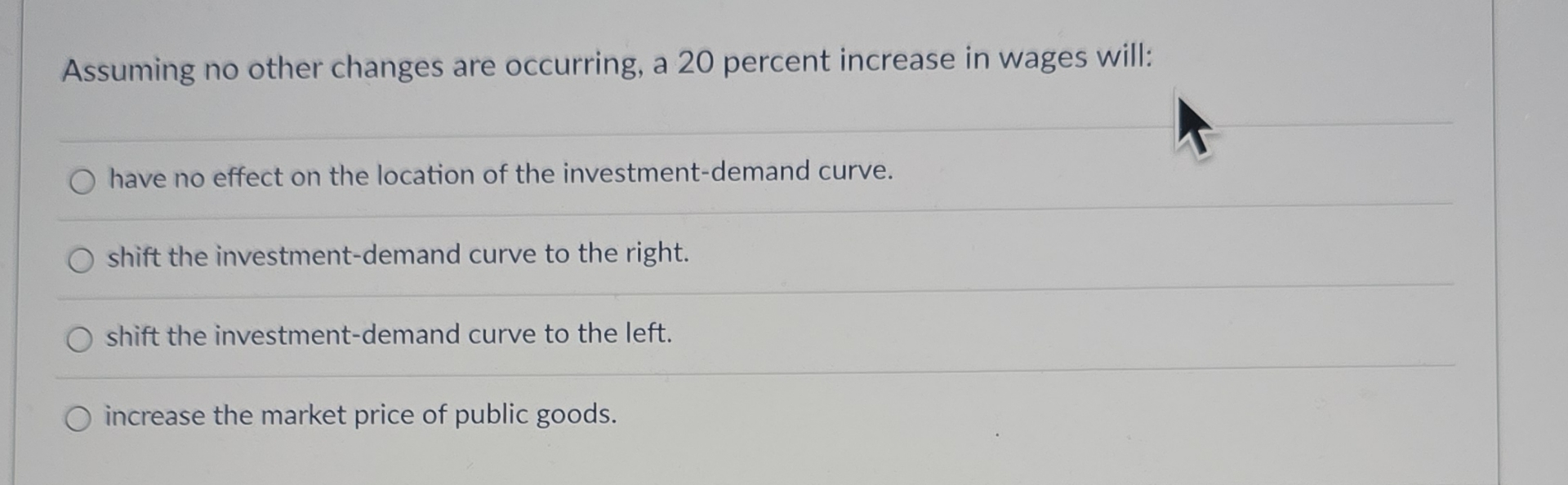 Solved Assuming no other changes are occurring, a 20 | Chegg.com