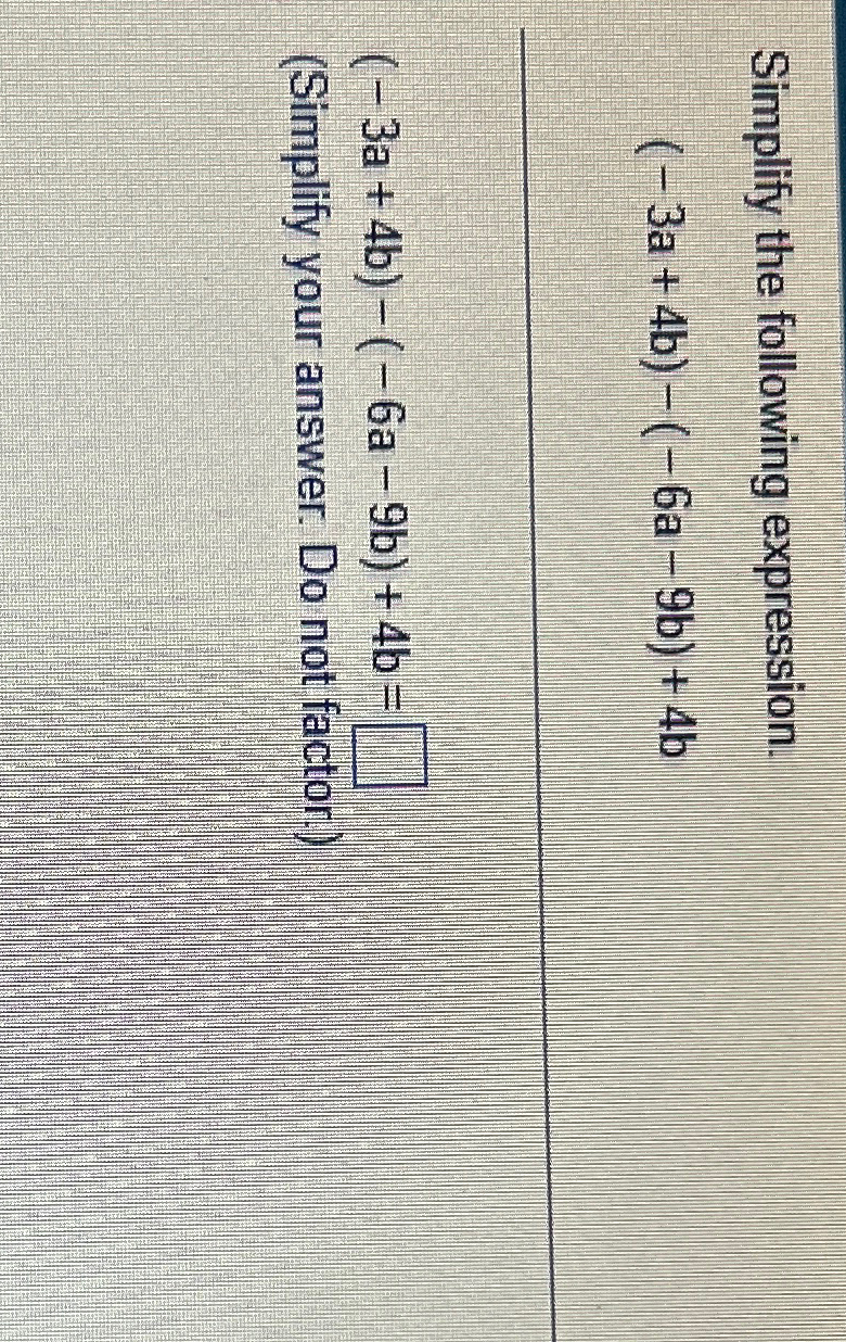 Solved Simplify the following | Chegg.com