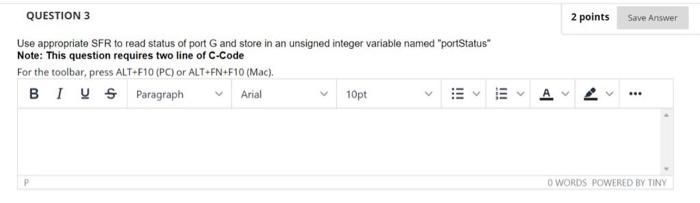 Solved Use appropriate SFR to read status of port G and | Chegg.com