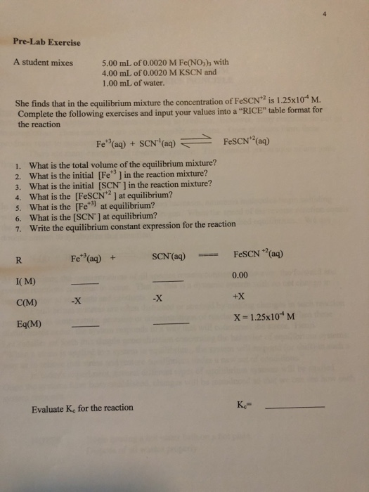 Solved Pre-Lab Exercise A student mixes 5.00 mL of 0.0020 M | Chegg.com