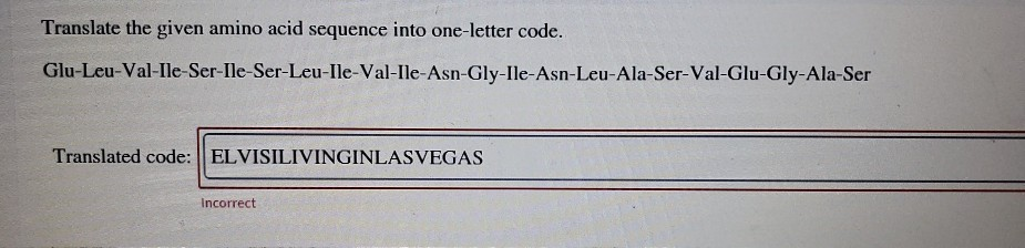 Solved Translate the given amino acid sequence into | Chegg.com