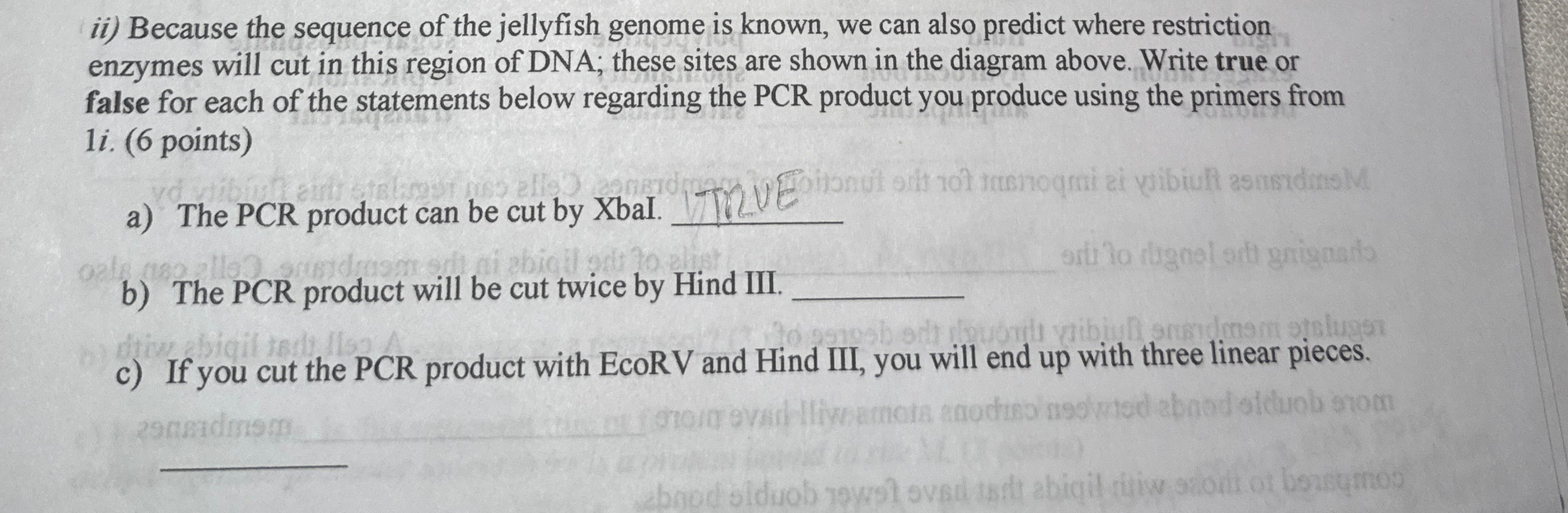 Solved ii) ﻿Because the sequence of the jellyfish genome is | Chegg.com