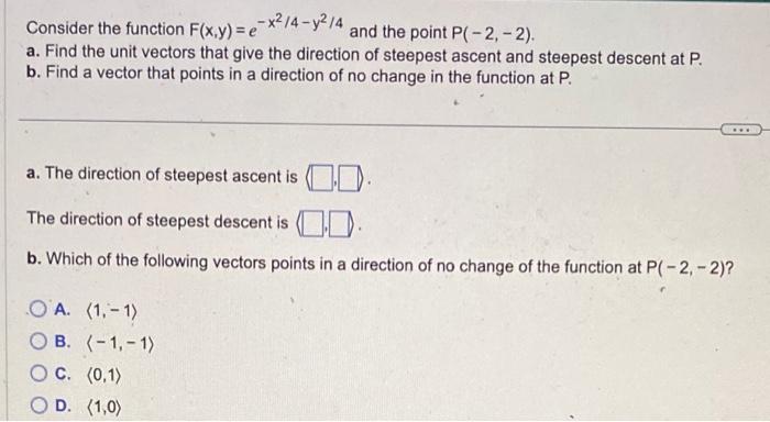 Solved Consider the function F(x,y)=e−x2/4−y2/4 and the | Chegg.com